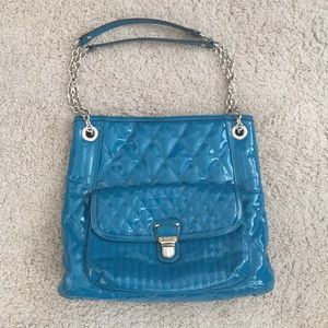 Coach | Bags | Coach Blue Patent Leather Purse | Poshmark